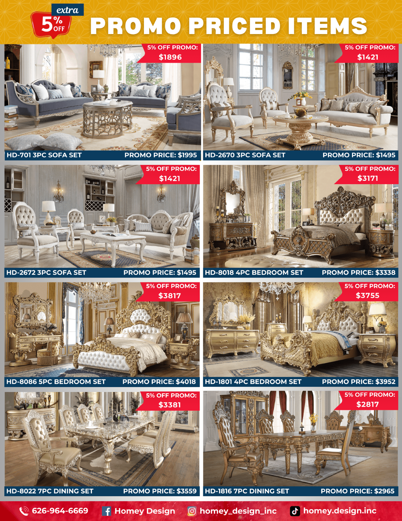 FLOOR MODEL PROMO – Homey Design Inc.