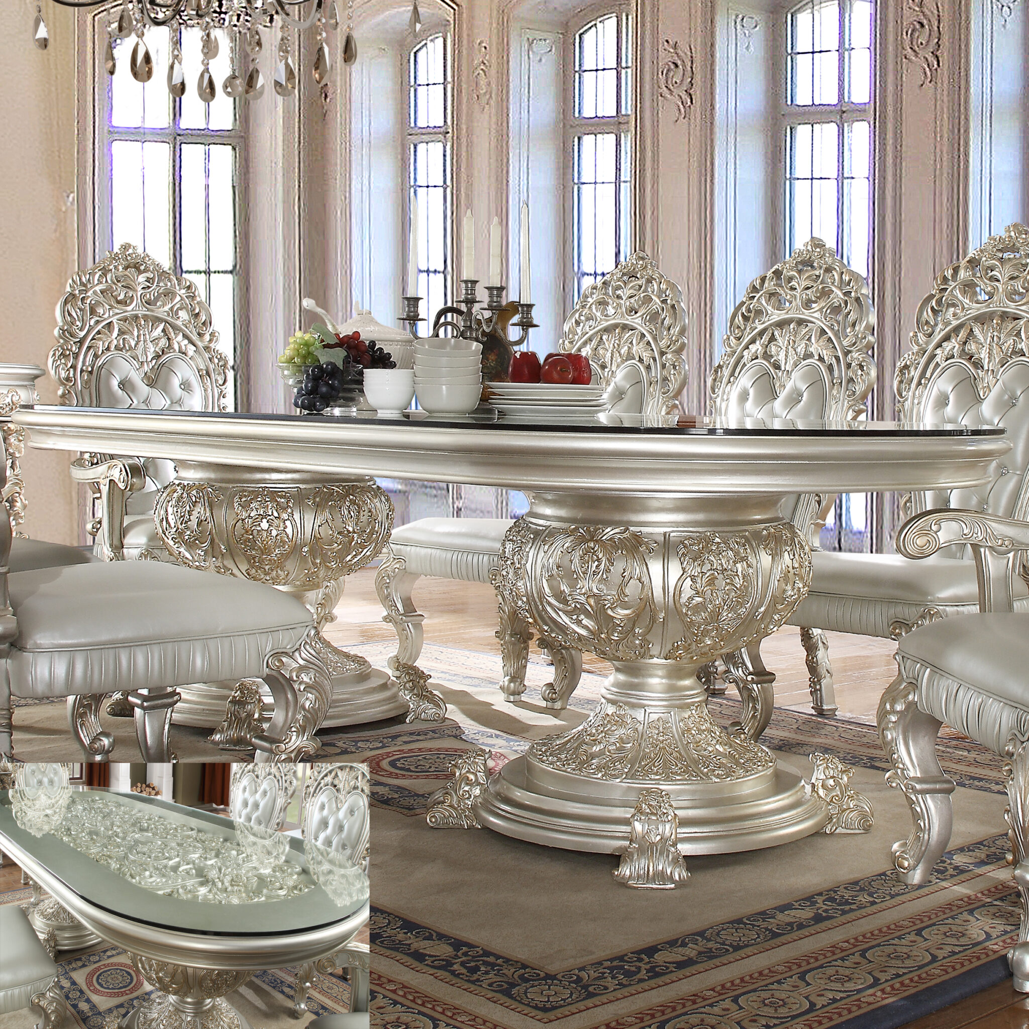 HD-8088 – 7PC DINING TABLE SET – Homey Design Inc.