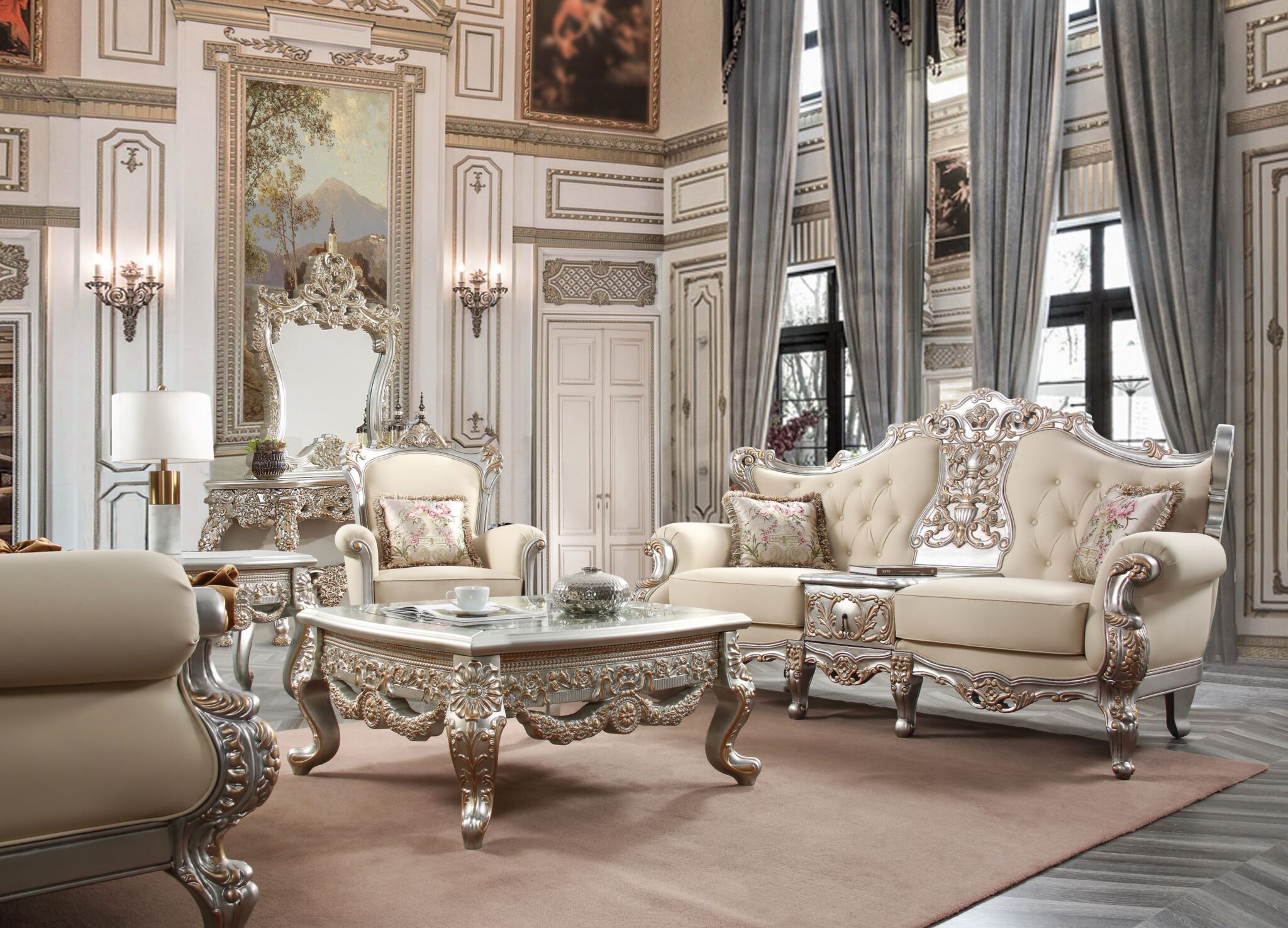 HD-91633 – 3PC FRENCH SALON SOFA SET – Homey Design Inc.